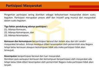 PENINGKATAN PERAN SERTA MASYARAKAT DALAM PEMILU | PPTX
