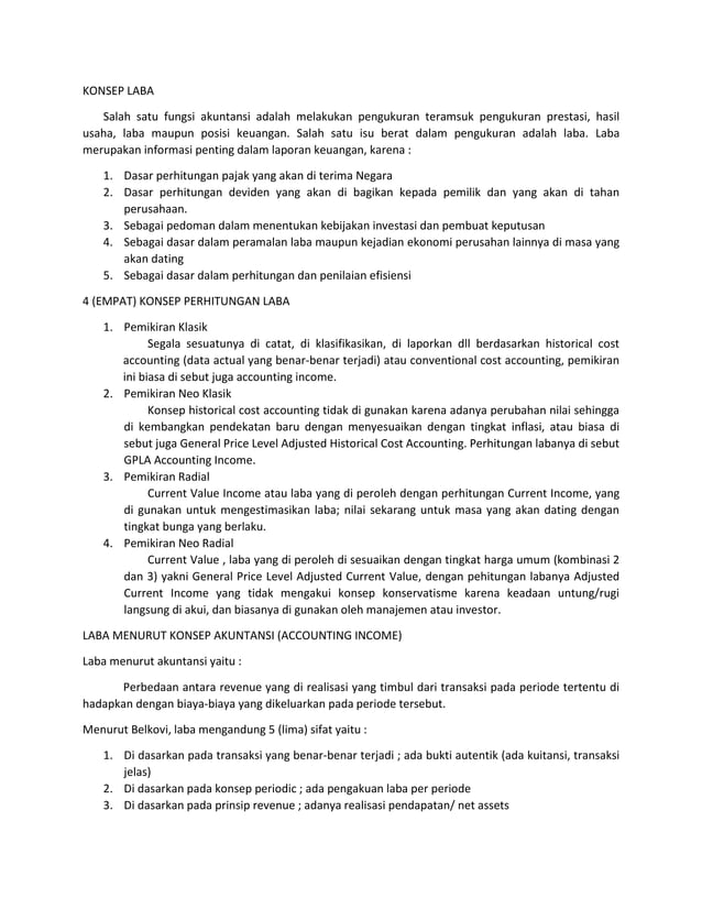 Konsep Laba | PDF