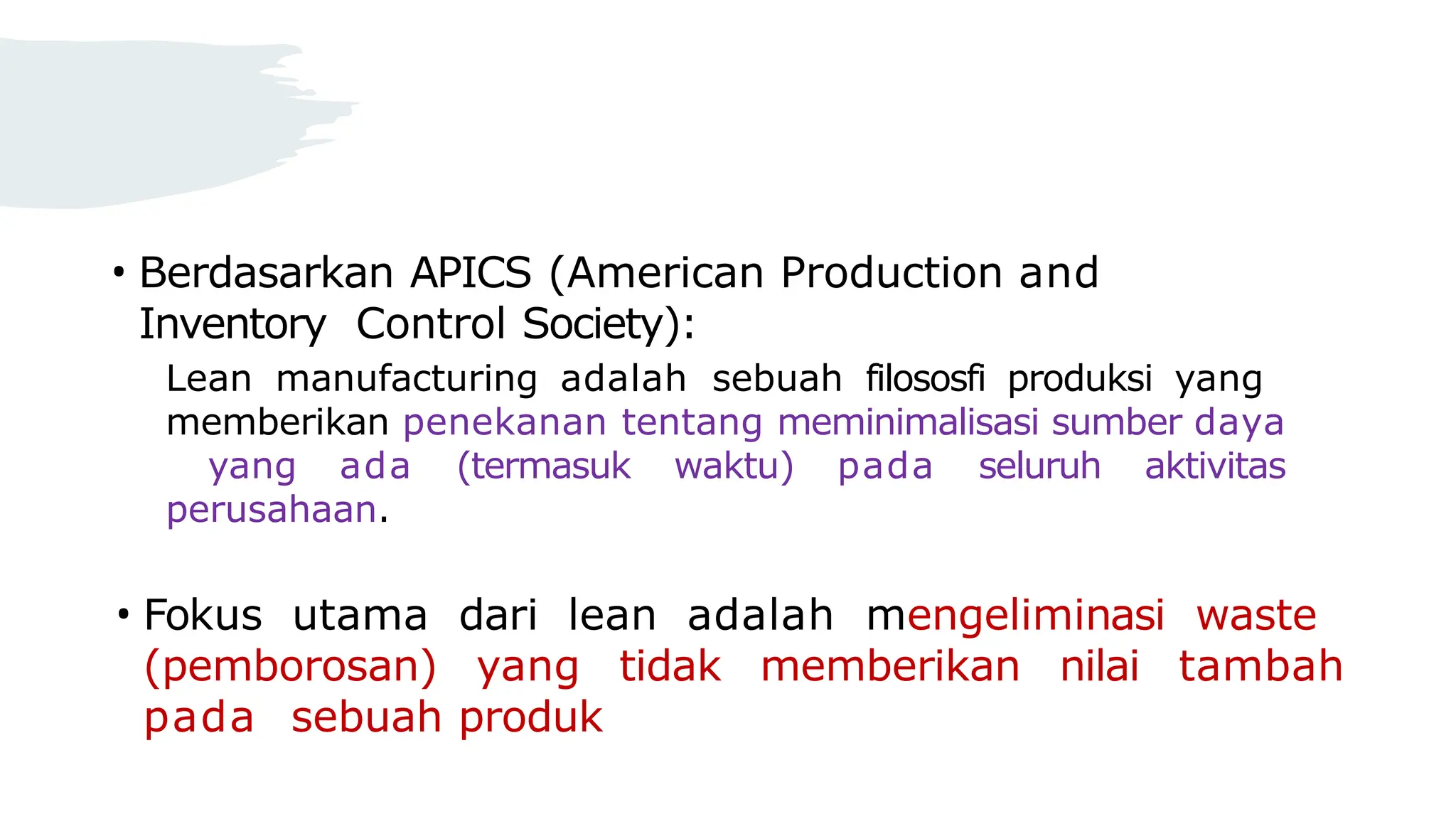 SALAH SATU KONSEP PADA MANFUCTURING LEAN MANUFACTURING | PPTX