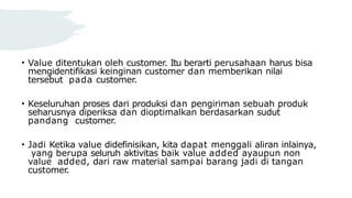 SALAH SATU KONSEP PADA MANFUCTURING LEAN MANUFACTURING | PPTX