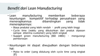 SALAH SATU KONSEP PADA MANFUCTURING LEAN MANUFACTURING | PPTX