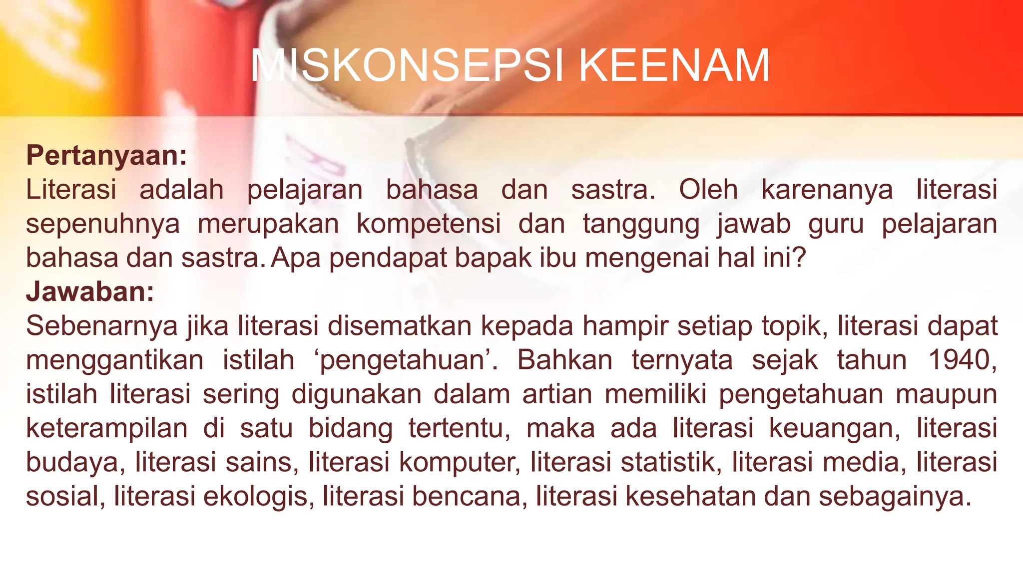 SLIDE POWER POINT KONSEP LITERASI DAN NUMERASI | PPTX