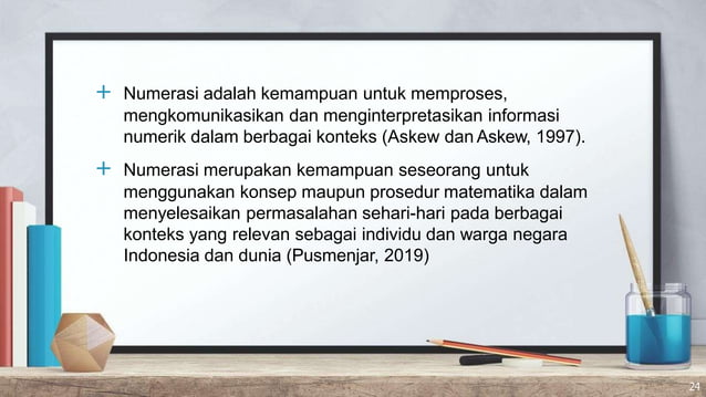 SLIDE POWER POINT KONSEP LITERASI DAN NUMERASI | PPTX