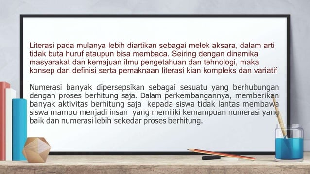 SLIDE POWER POINT KONSEP LITERASI DAN NUMERASI | PPTX