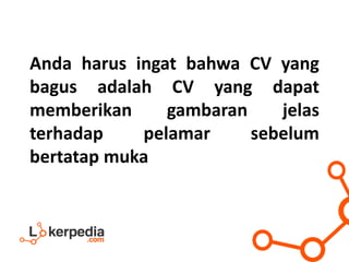 Konsep Membuat CV yang Menarik dan Menjual | PPTX