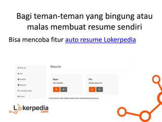 Konsep Membuat CV yang Menarik dan Menjual | PPTX