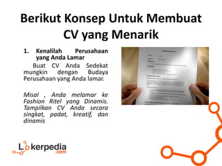 Konsep Membuat CV yang Menarik dan Menjual | PPTX