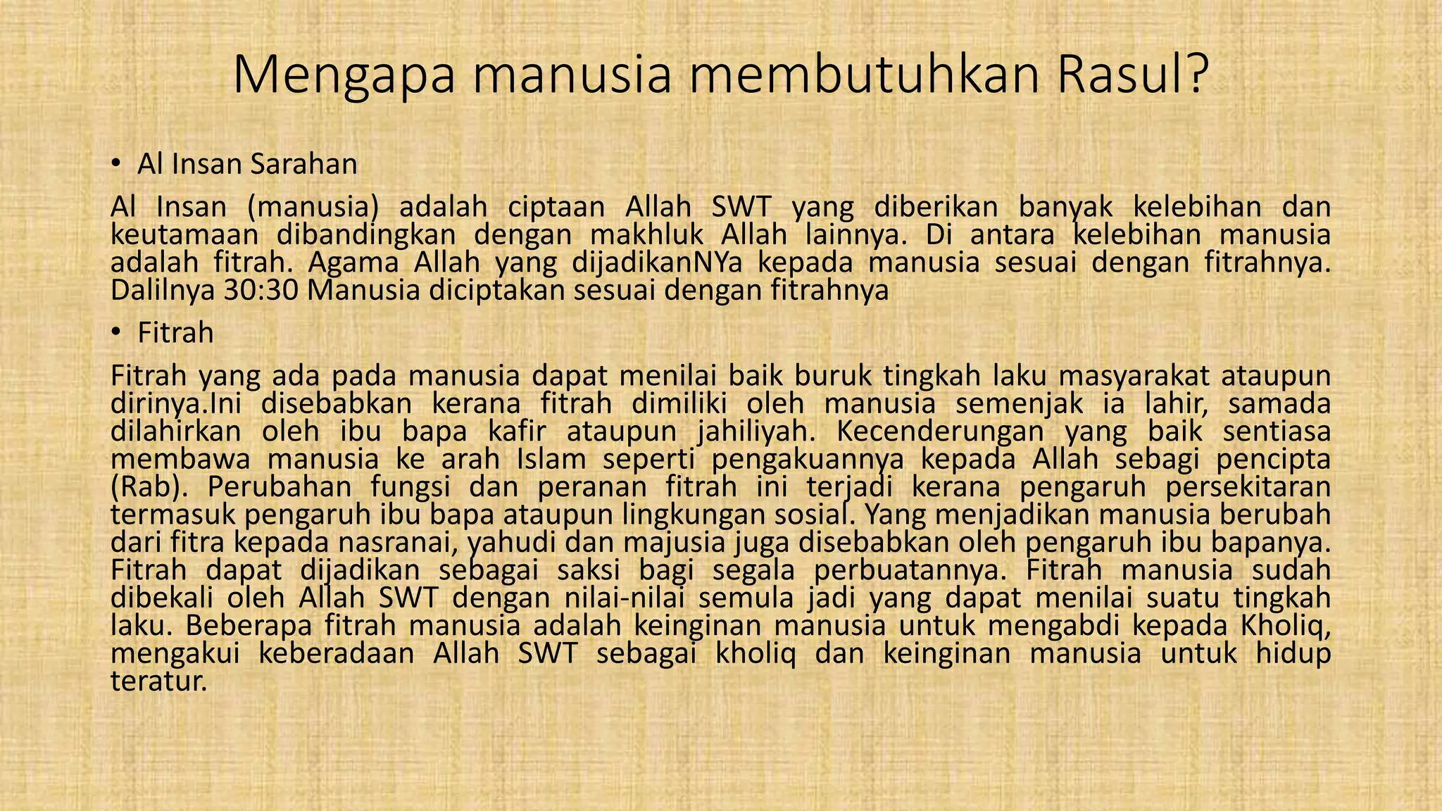 Ma'rifatun Nabi ( konsep mengenal rasul) | PPTX