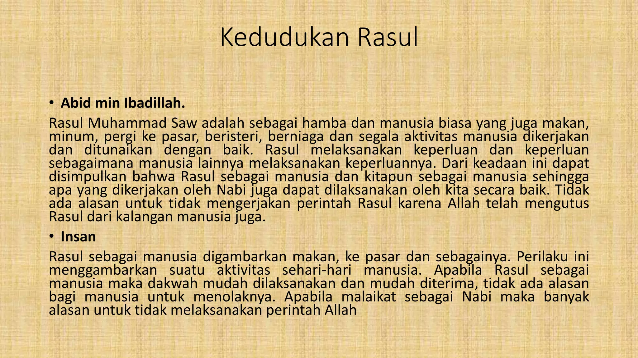 Ma'rifatun Nabi ( konsep mengenal rasul) | PPTX