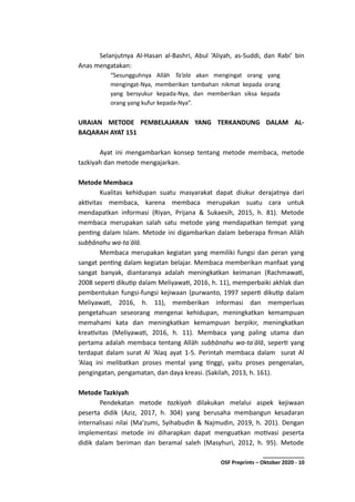 TAFSIR AYAT-AYAT AL-QURAN TENTANG KONSEP METODE PEMBELAJARAN (PANDUAN PENGEMBANGAN METODE ...