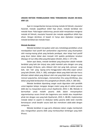 TAFSIR AYAT-AYAT AL-QURAN TENTANG KONSEP METODE PEMBELAJARAN (PANDUAN PENGEMBANGAN METODE ...