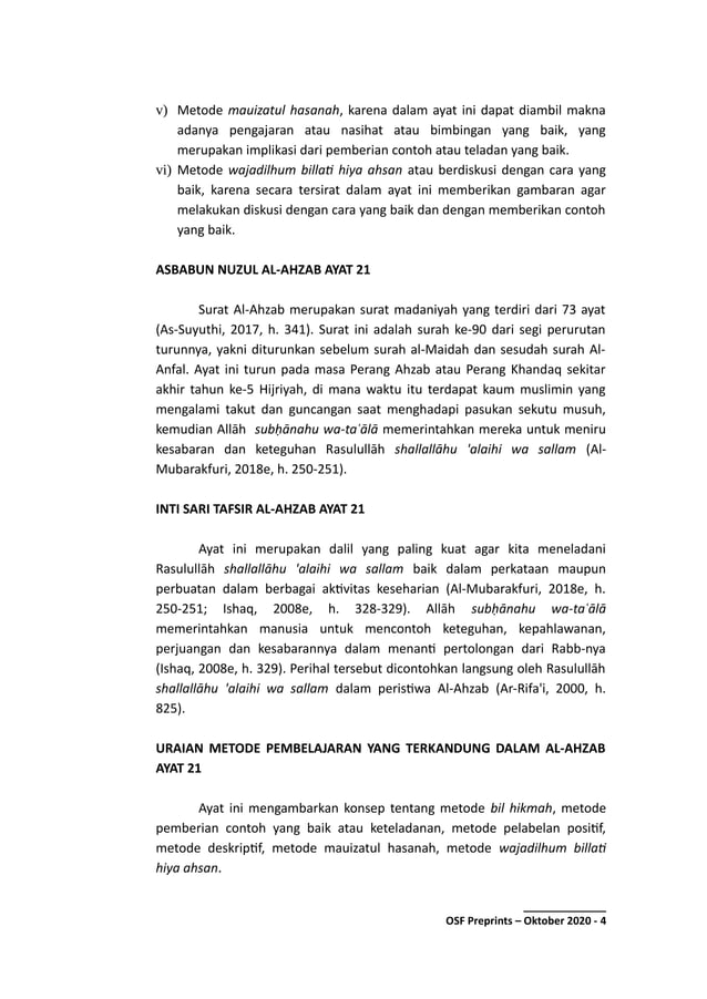 TAFSIR AYAT-AYAT AL-QURAN TENTANG KONSEP METODE PEMBELAJARAN (PANDUAN PENGEMBANGAN METODE ...