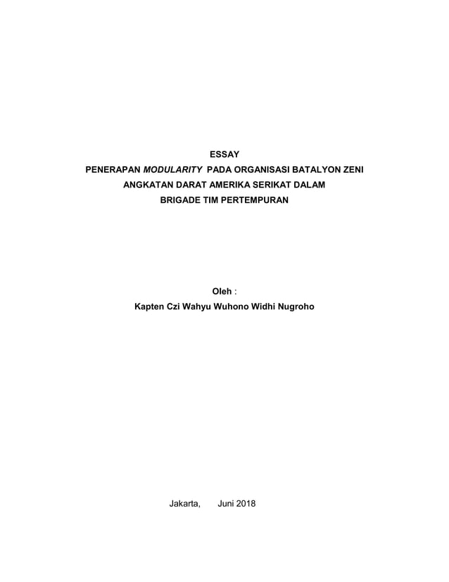Konsep modularity pada transformasi organisasi batalyon zeni wahyu wwn ...