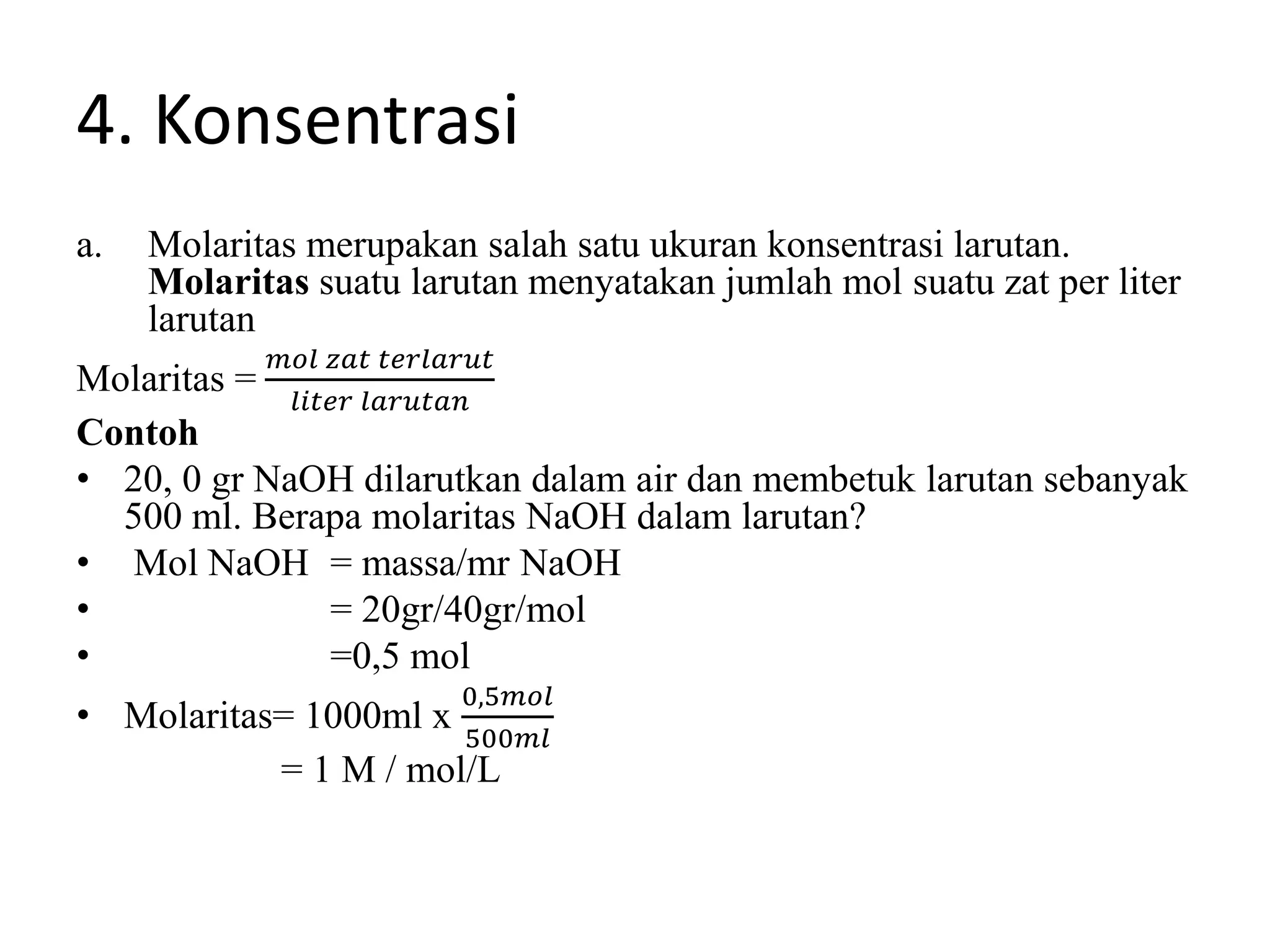Konsep Mol dalam perhitungan kimia analitik | PPTX