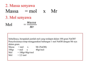 Konsep Mol dalam perhitungan kimia analitik | PPT
