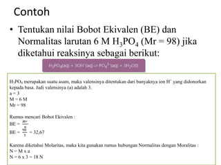 Konsep Mol dalam perhitungan kimia analitik | PPTX