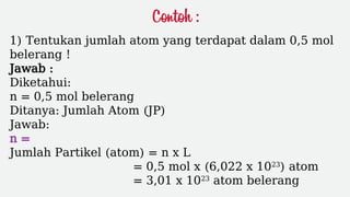 Konsep Mol: Pengertian, Rumus, dan Contoh Soalnya | PPTX