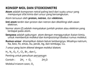 KONSEP MOL SENYAWA KIMIA UNIVERSITAS ANWAR MEDIKA | PPTX