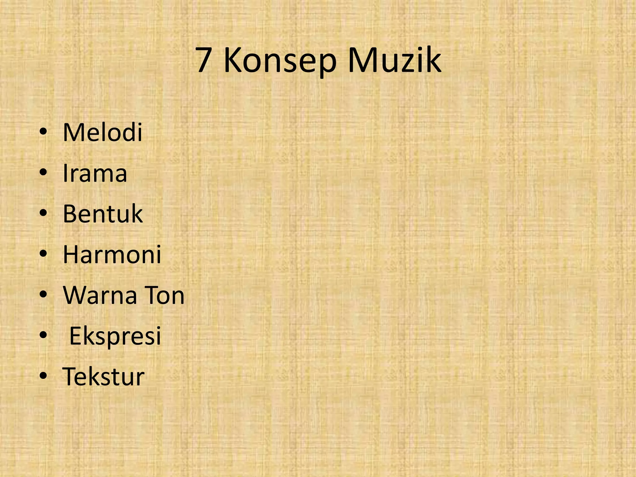 Konsep muzik (kursus) | PPTX