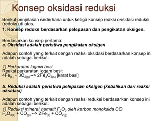 Konsep oksidasi reduksi | PPTX