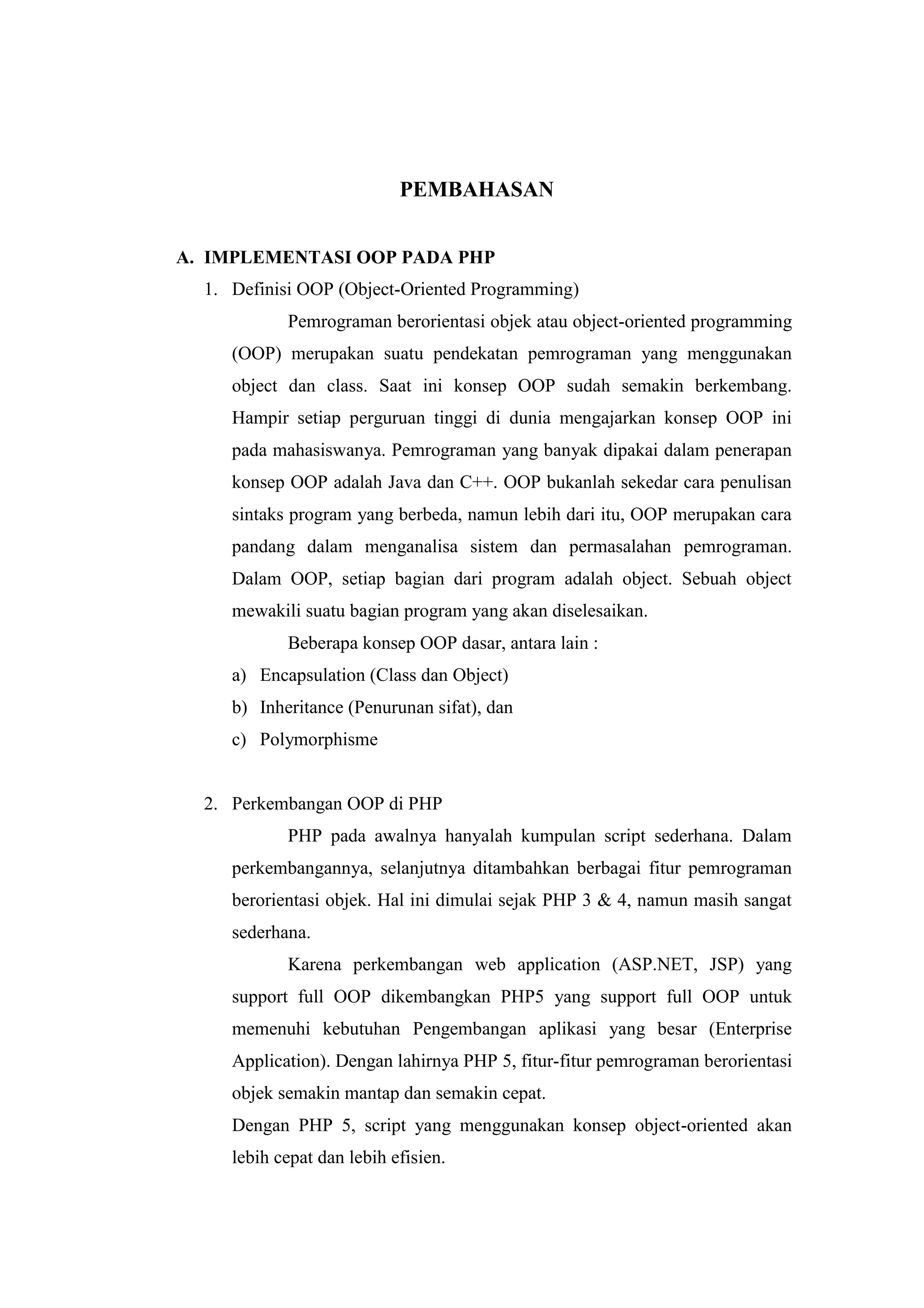 Konsep oop pada php dan mvc pada php framework, 1200631047 1200631018 ...