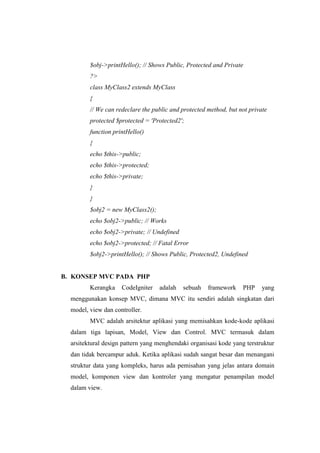 Konsep oop pada php dan mvc pada php framework, 1200631047 1200631018 ...