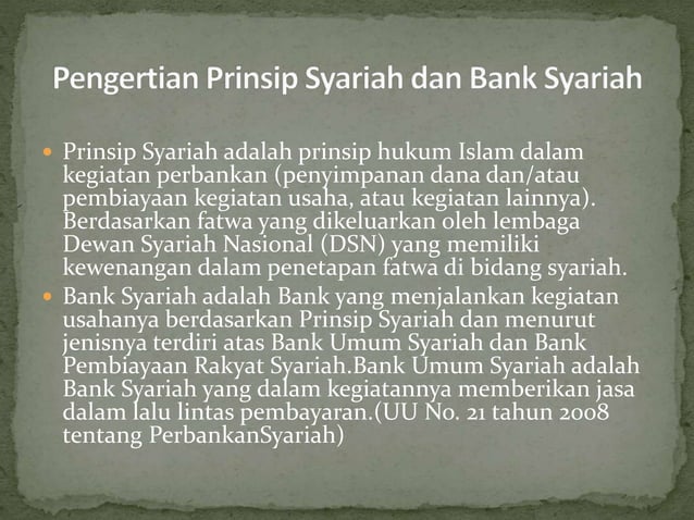Konsep operasional perbankan syariah | PPTX