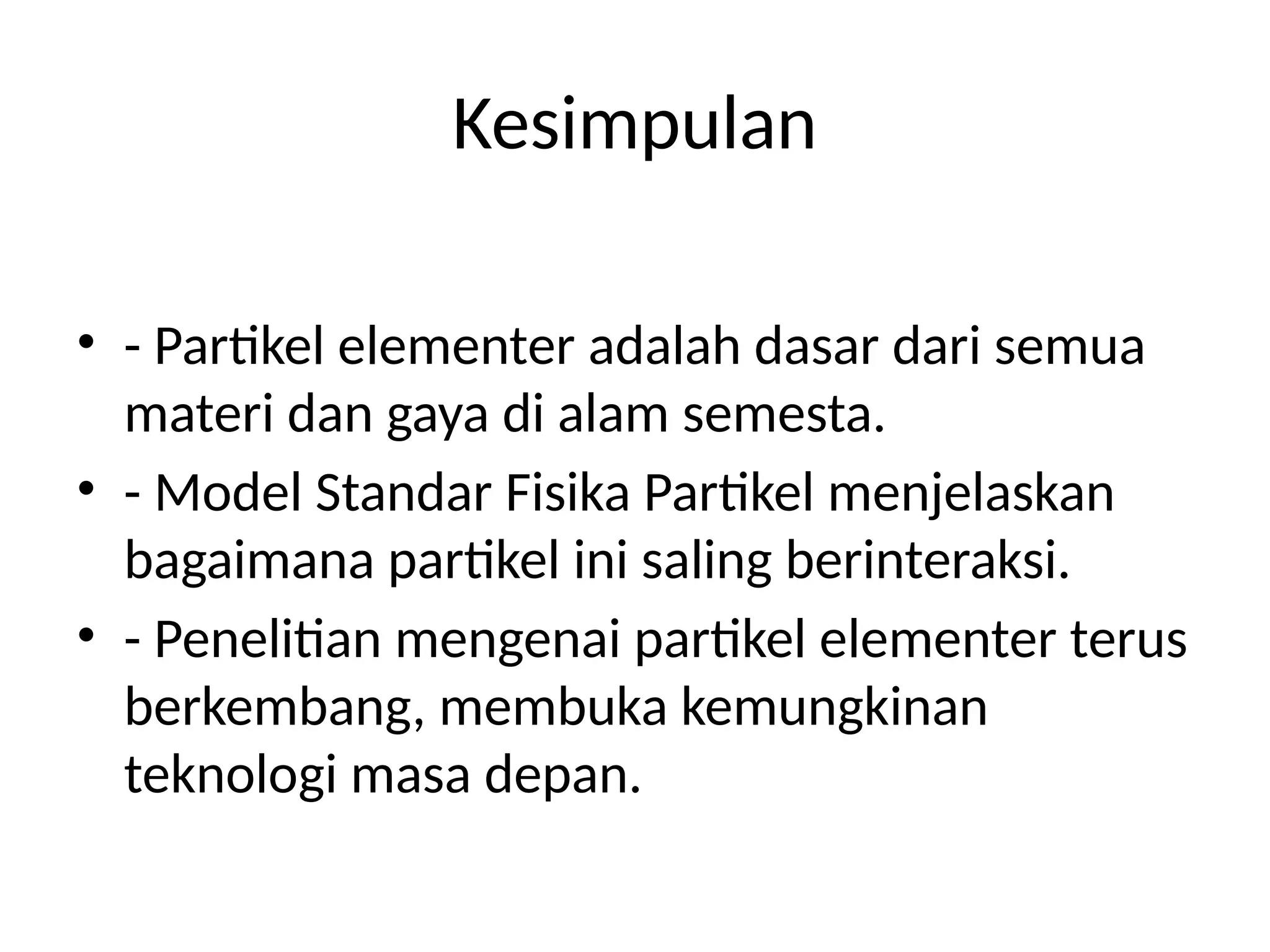 Konsep_Partikel_Elementer pengantar fisika | PPTX