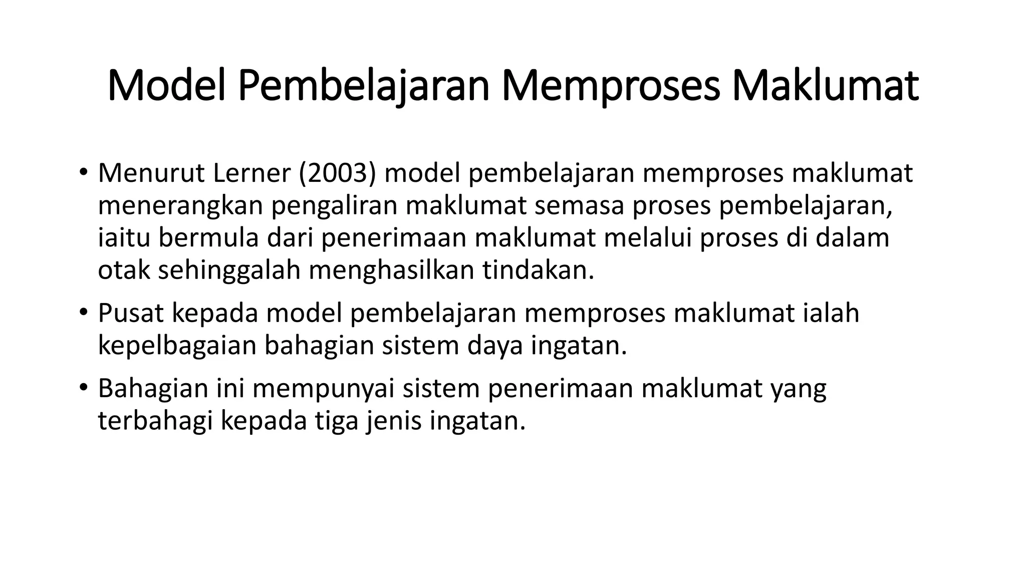KONSEP PEDAGOGI: MODEL PEMPROSESAN MAKLUMAT | PPTX