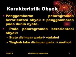 Konsep pemrograman berorientasi obyek | PPT