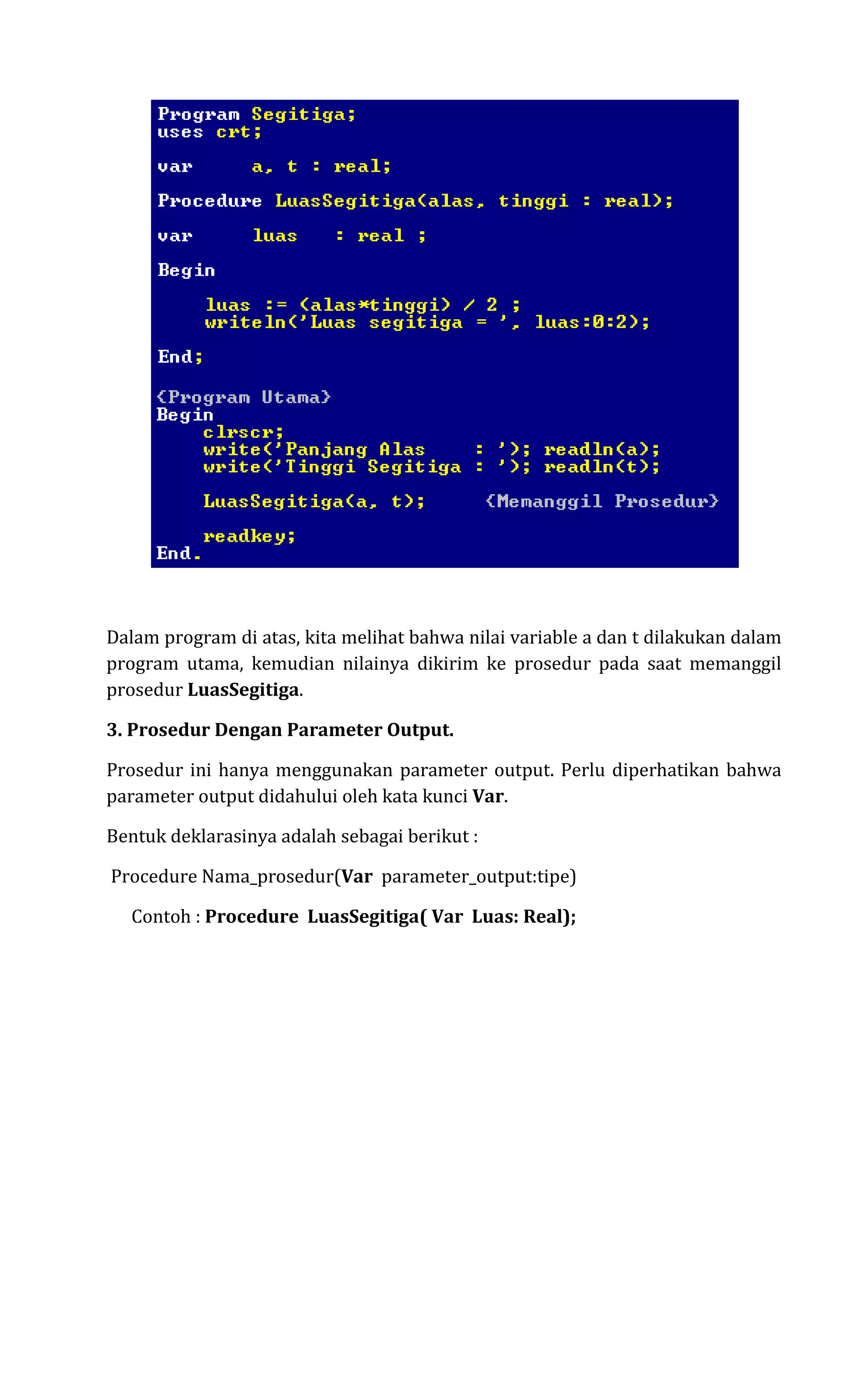Konsep pemrograman prosedur dalam pascal | PDF