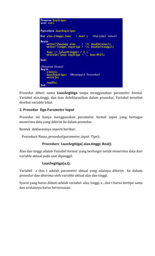 Konsep pemrograman prosedur dalam pascal | PDF