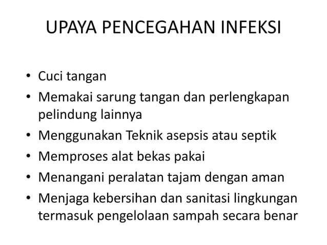 Konsep Pencegahan Infeksi di rumah sakit | PPTX