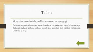 Konsep Pendidikan dari Perspektif Islam | PPTX