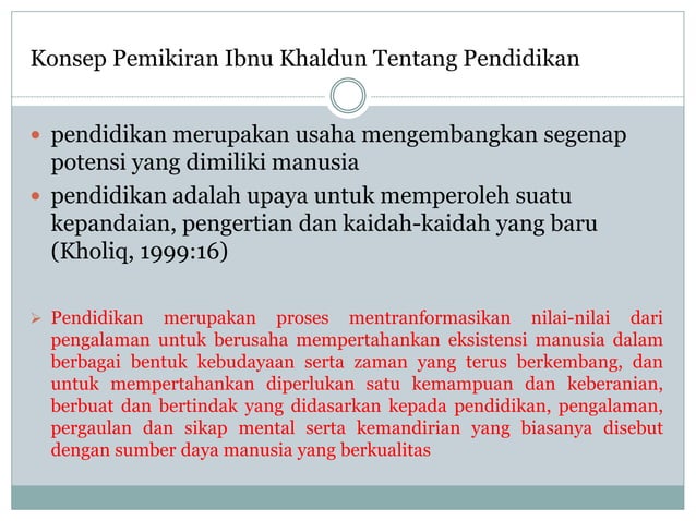 Konsep pendidikan ibnu khaldun | PPTX
