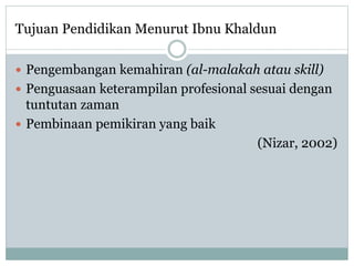 Konsep pendidikan ibnu khaldun | PPTX