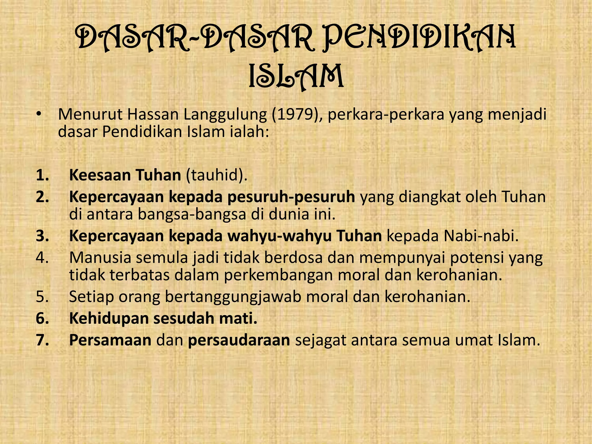 Konsep pendidikan menurut islam | PPT