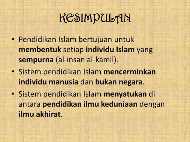 Konsep pendidikan menurut islam | PPT