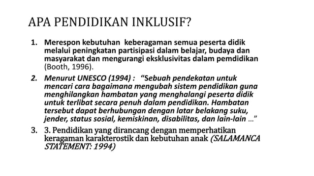 konsep pendidikan inklusi bagi anak-anak | PPTX