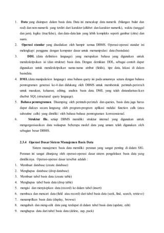 Konsep pengelolaan basis data spasial sig | DOCX