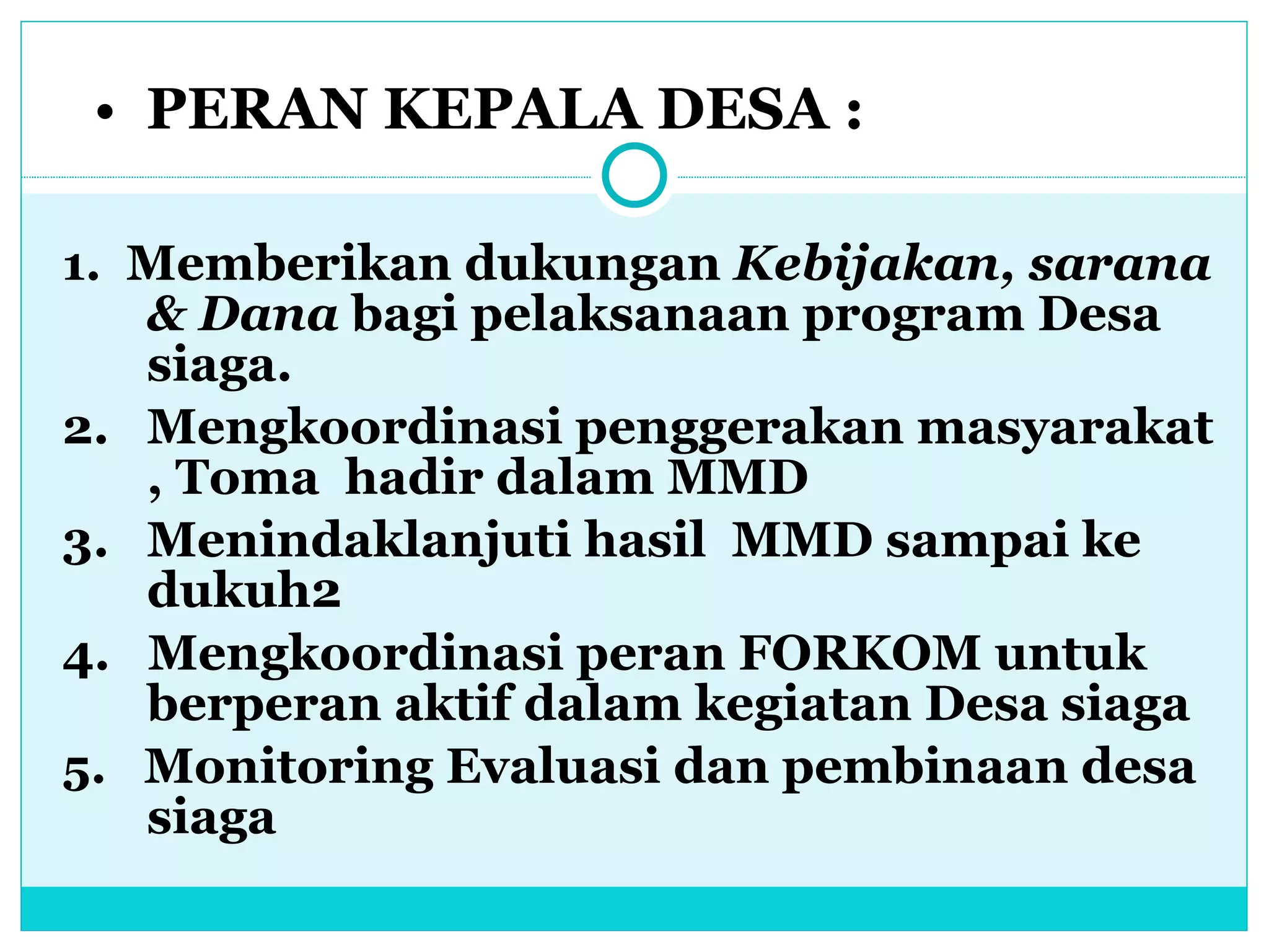 KONSEP DAN PENGERTIAN DESA SIAGA | PPT
