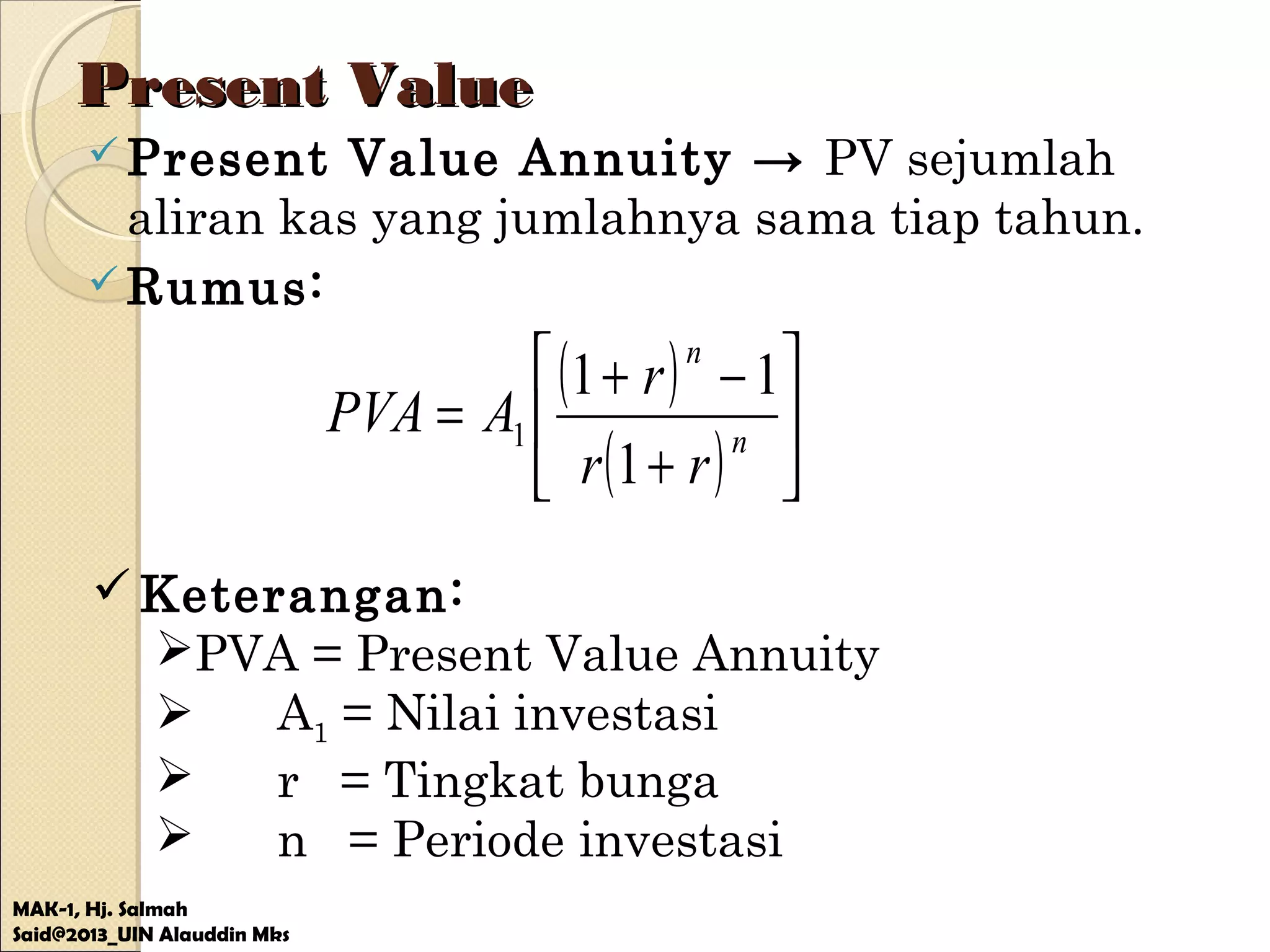 Konsep penilaian dalam manajemen keuangan | PPT