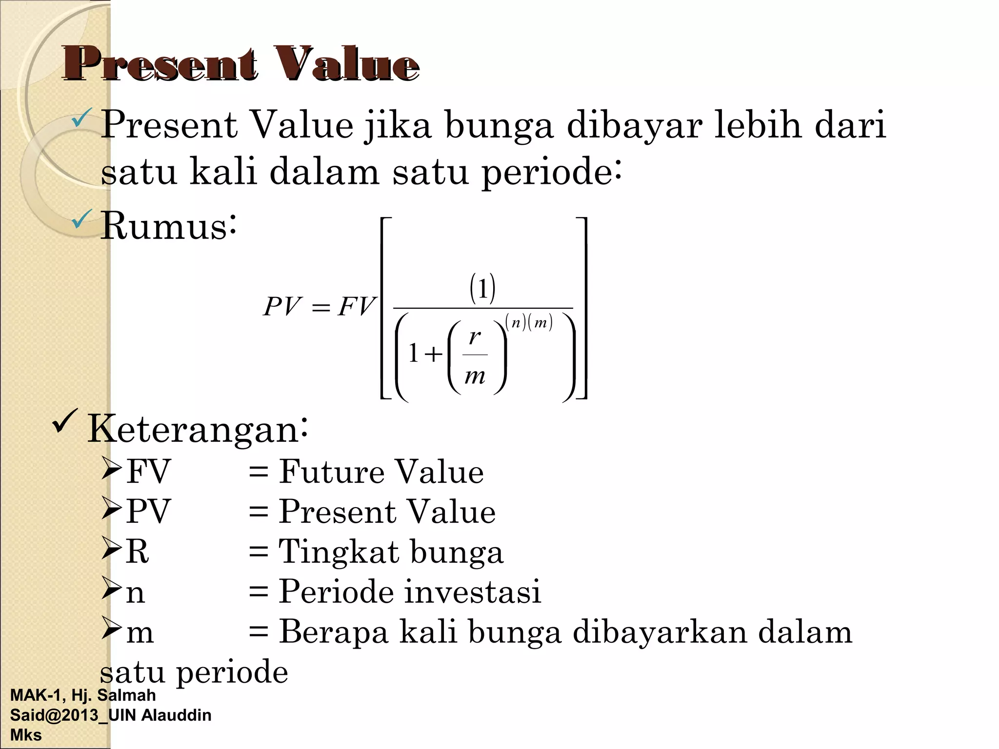 Konsep penilaian dalam manajemen keuangan | PPT
