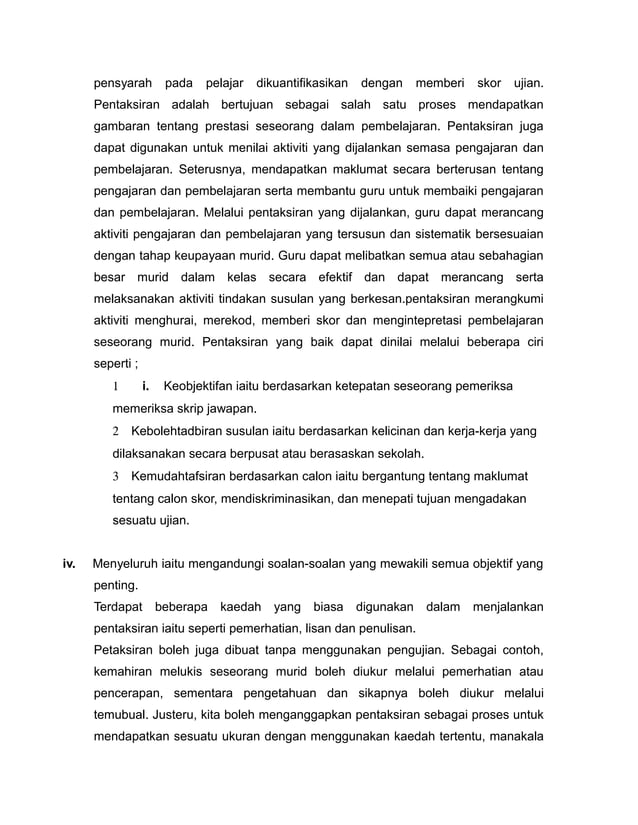 Konsep pentaksiran bmm | PDF