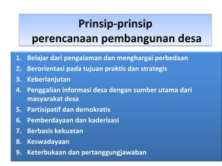 Konsep perencanaan pembangunan desa | PPT