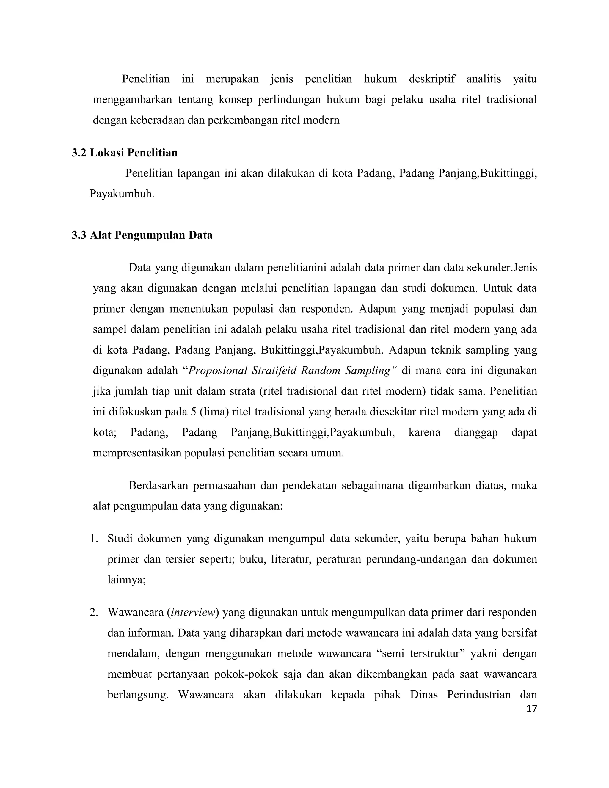 Konsep Perlindungan Hukum Terhadap Pelaku Usaha Ritel Tradisional dalam ...