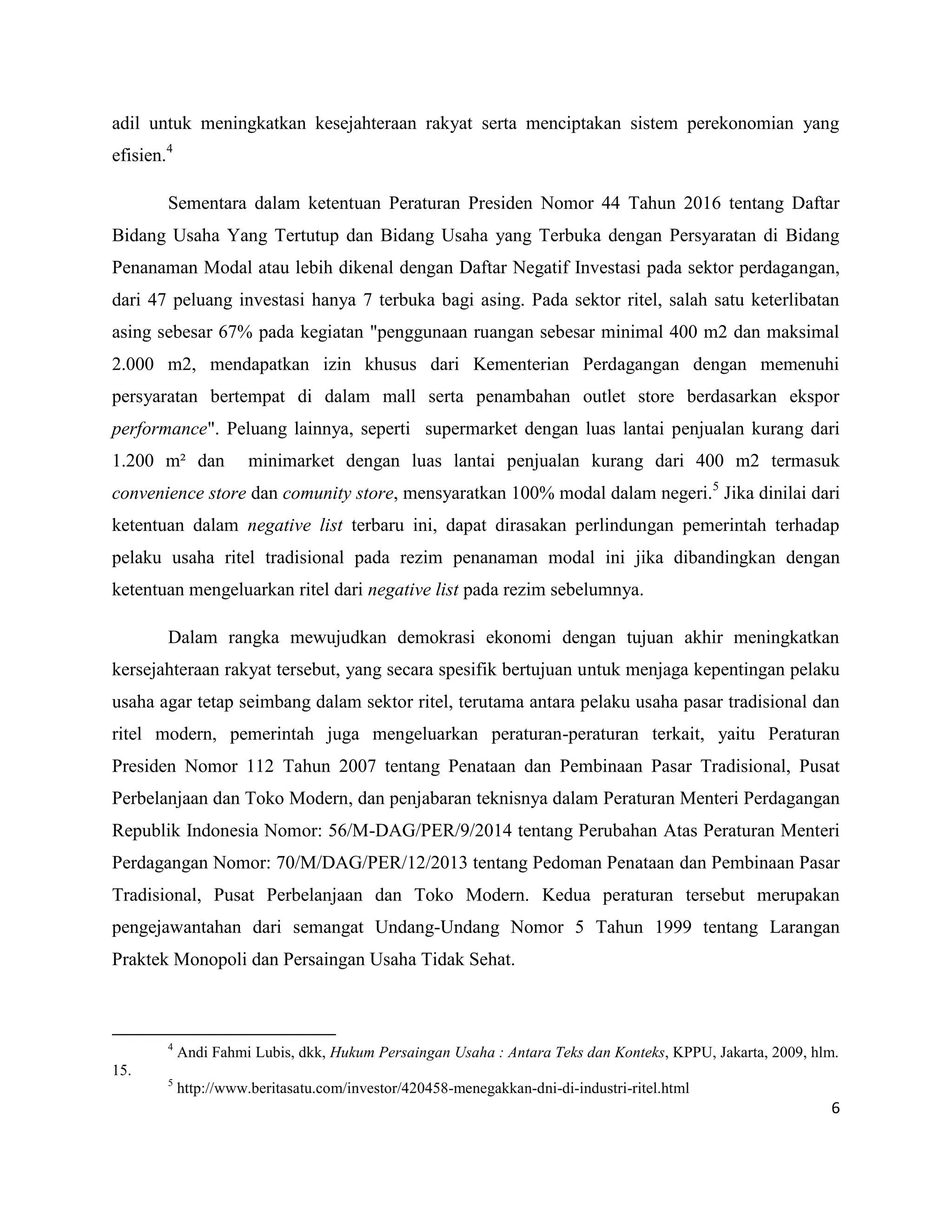Konsep Perlindungan Hukum Terhadap Pelaku Usaha Ritel Tradisional dalam ...