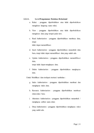 Konsep perlindungan keamanan database | PDF