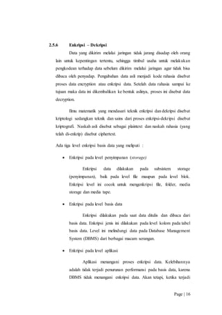 Konsep perlindungan keamanan database | PDF