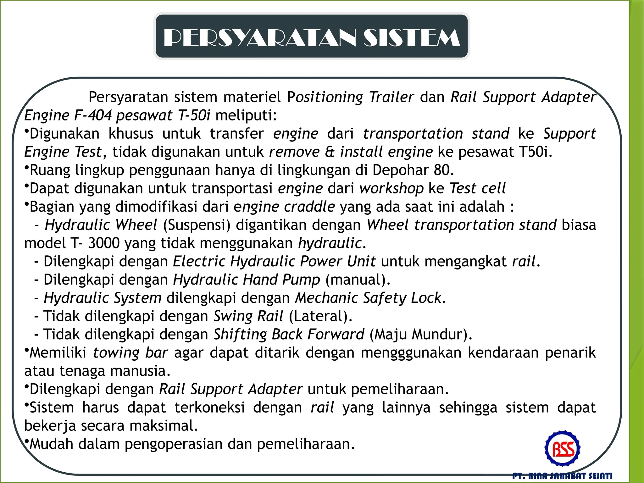 KONSEP POSITIONING TRAIlER DESAIN ENGINEERING PT BSS | PPT